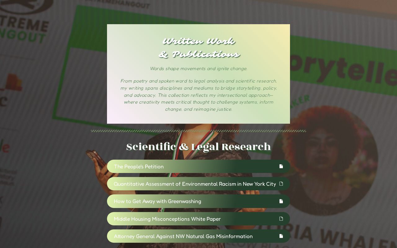 Written Work & Publications